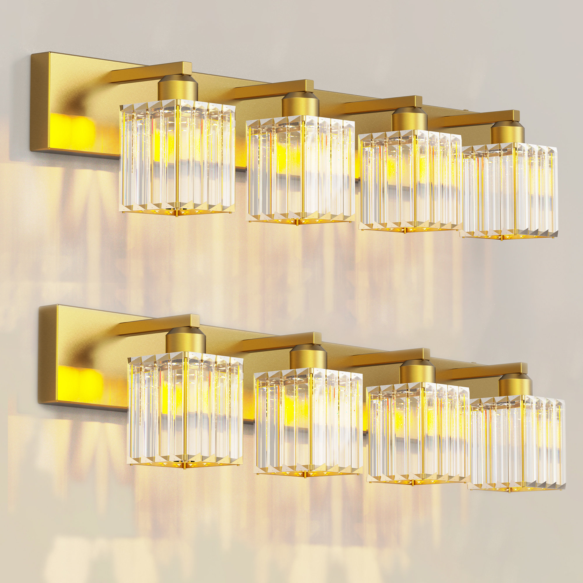 Everly Quinn 4-Light Dimmable Crystal Vanity Light With LED | Wayfair