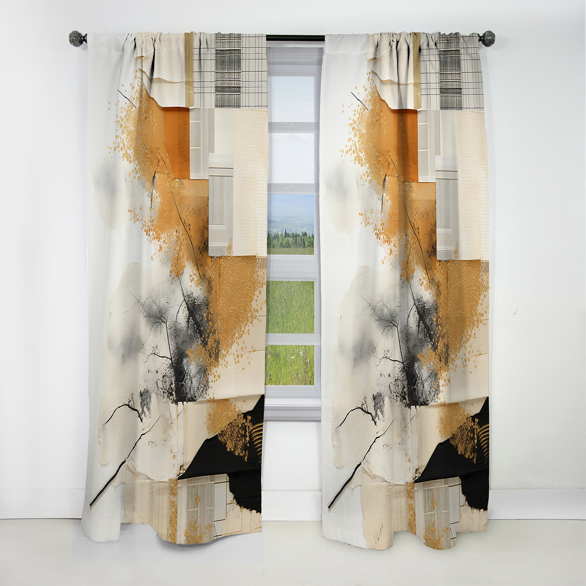 East Urban Home Kelsie - Collages Abstract Blackout Curtain - 1 Panels ...