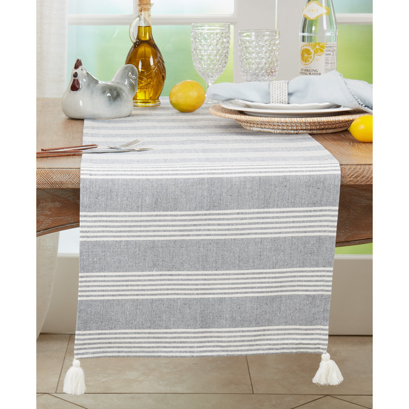Saro Rectangular Striped Table Runner | Wayfair