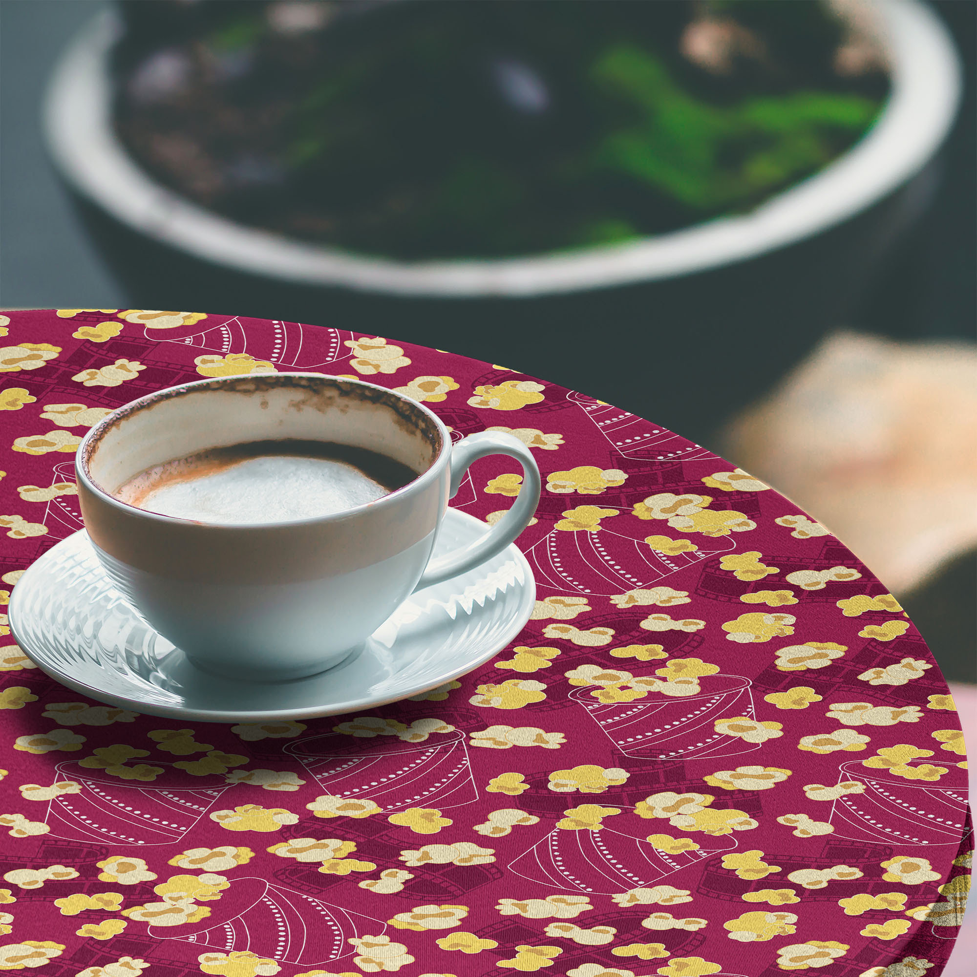 Bungalow Rose Popcorn Fitted Round Tablecloth Diameter Dark Magenta ...