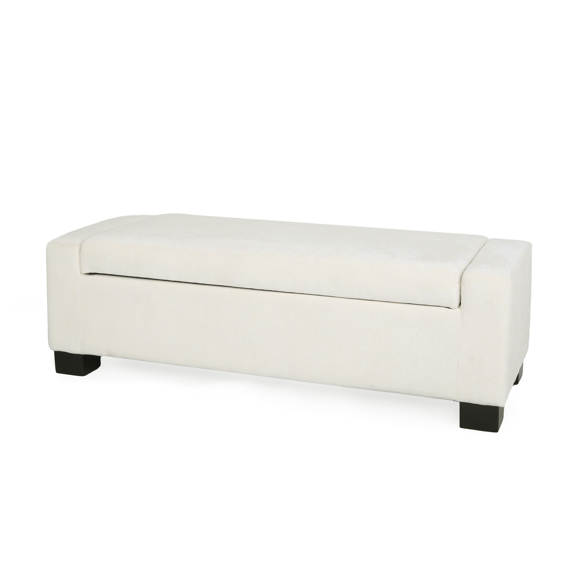Latitude Run® 50" Ottoman Bench in Textured Fabric, Rectangular Design ...
