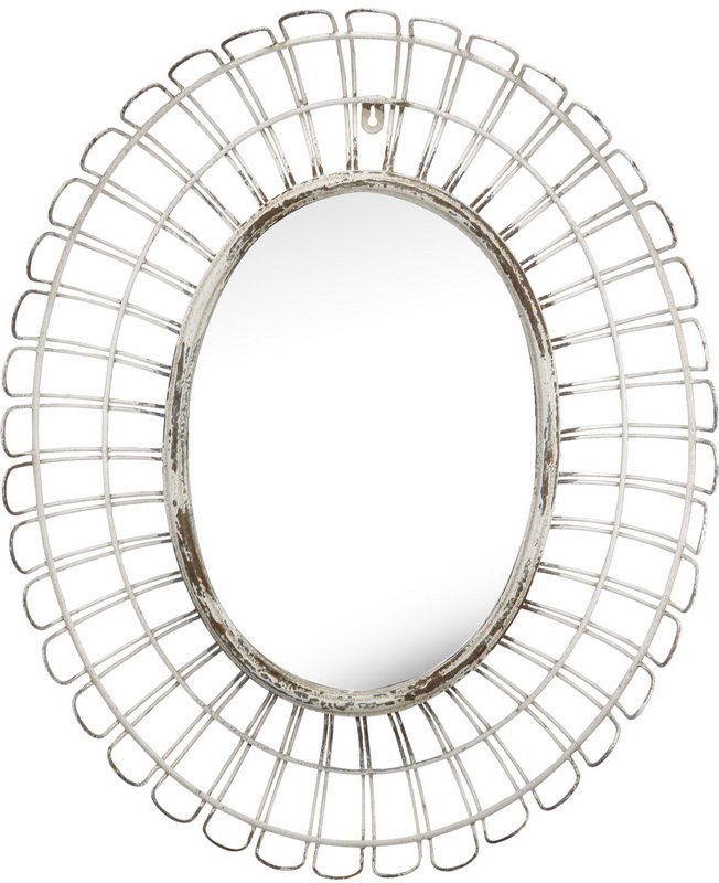 Brayden Studio® Oval Cream Metal & Glass Mirror | Wayfair