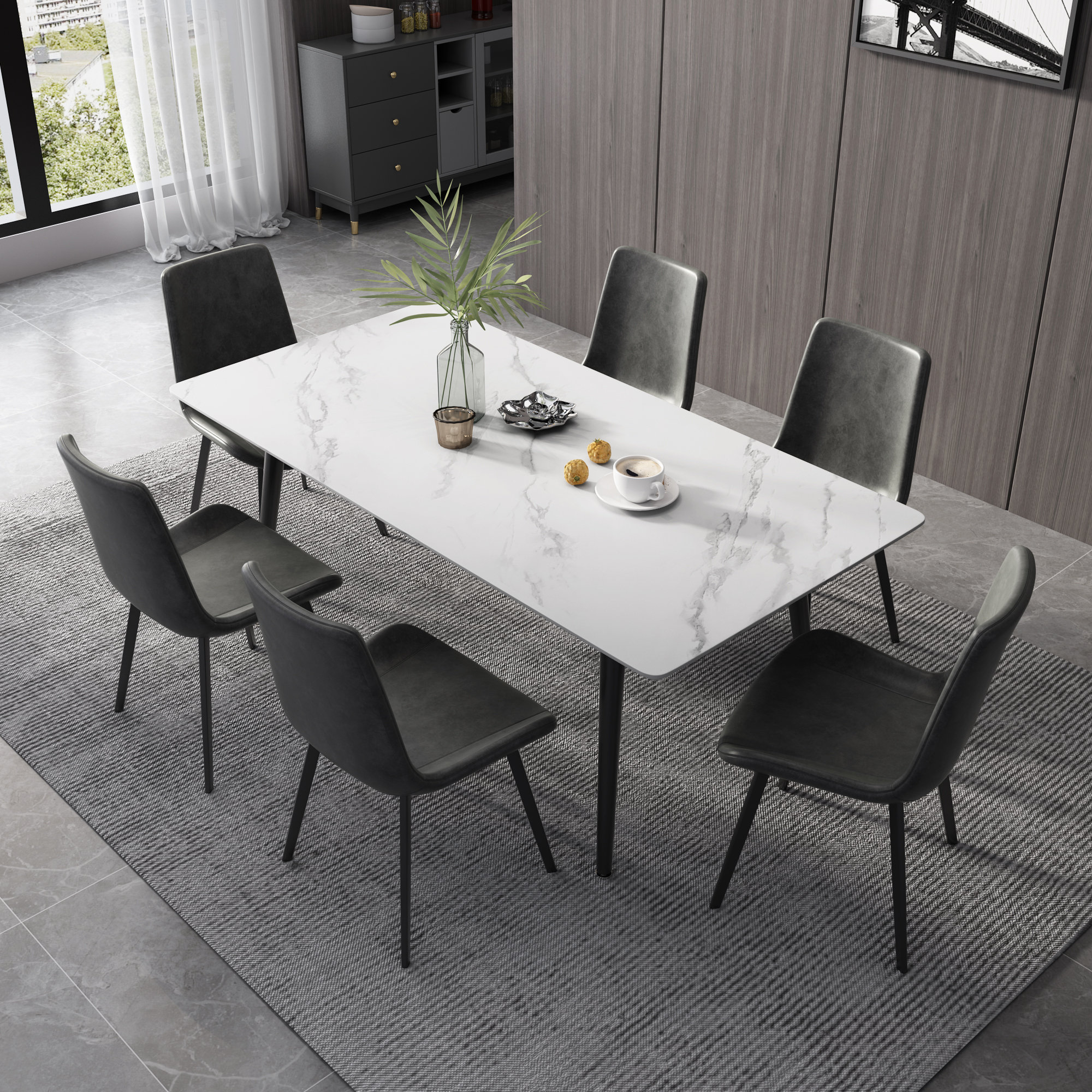 George Oliver Demi-Mae 70.8'' Dining Table for 4 to 8 - High Hardness ...