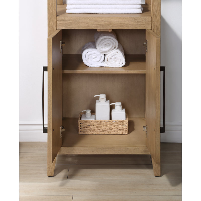 Highbury Furnishings Alsup Solid Wood Freestanding Linen Cabinet ...