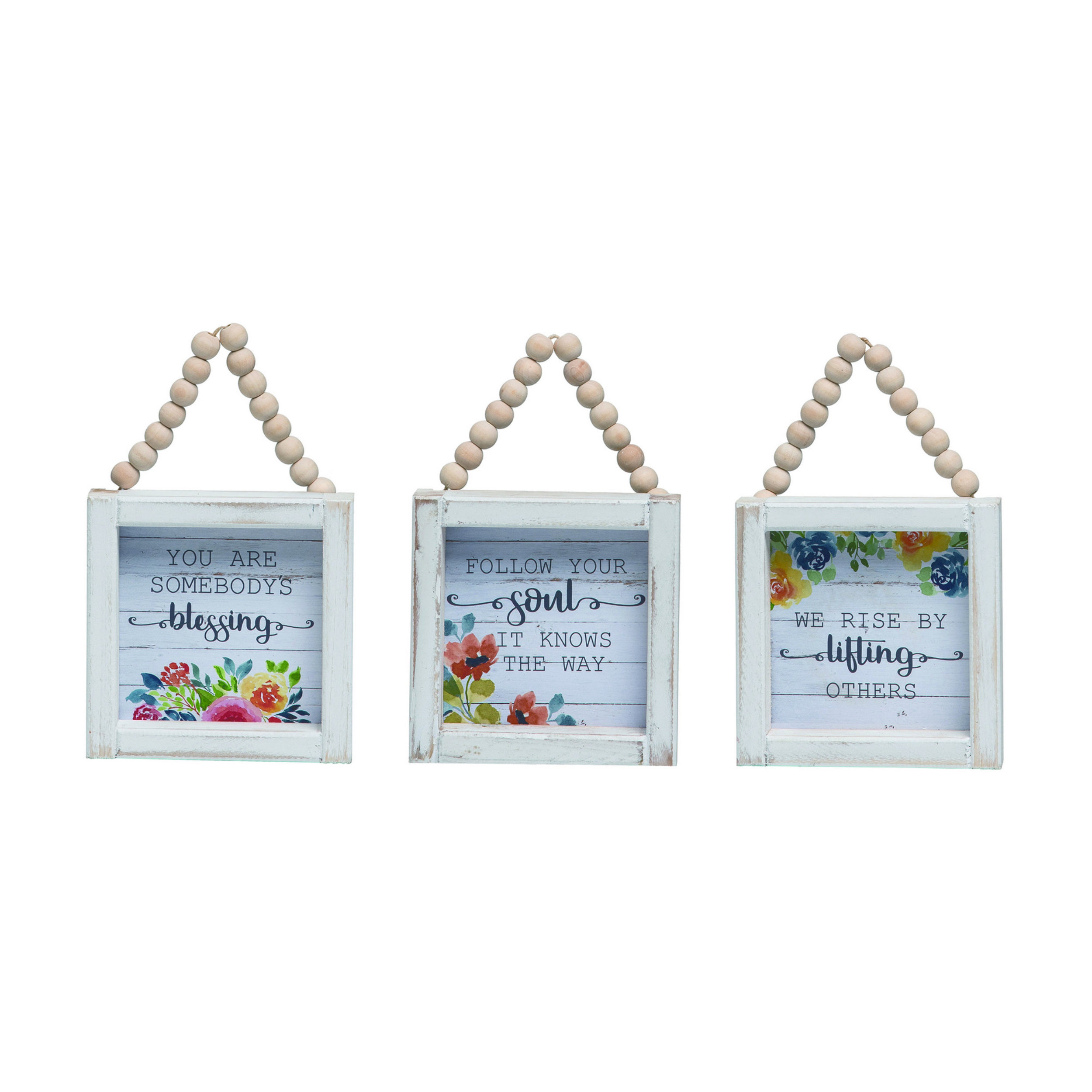 August Grove Small Wood Wall Decor Set of 3 Spring Home Decorations ...