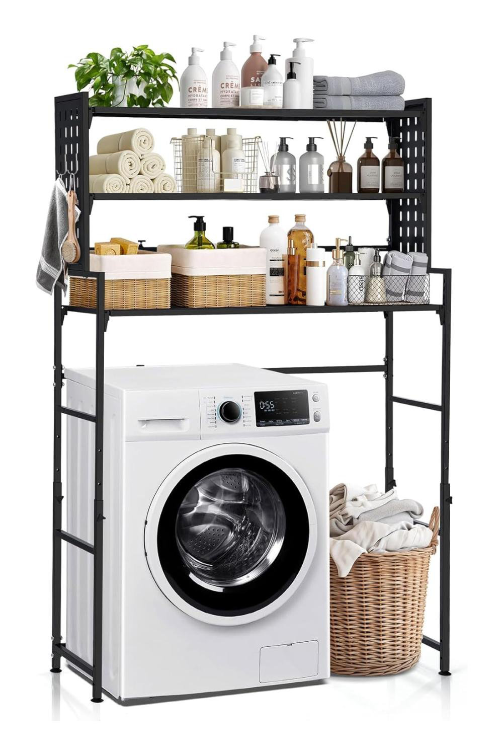 CHUANGWENYI Over The Toilet And Washer Storage Shelf, Bathroom Storage ...