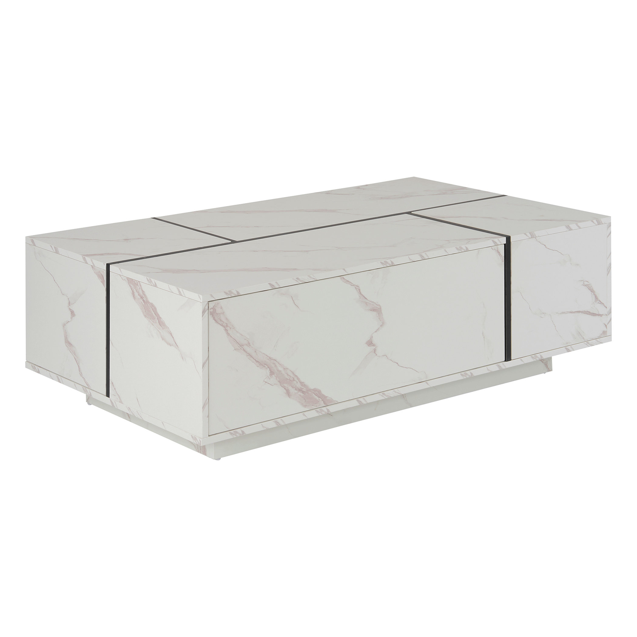 George Oliver Rectangular Sliding Top Coffee Table With 2 Drawers And 2 ...