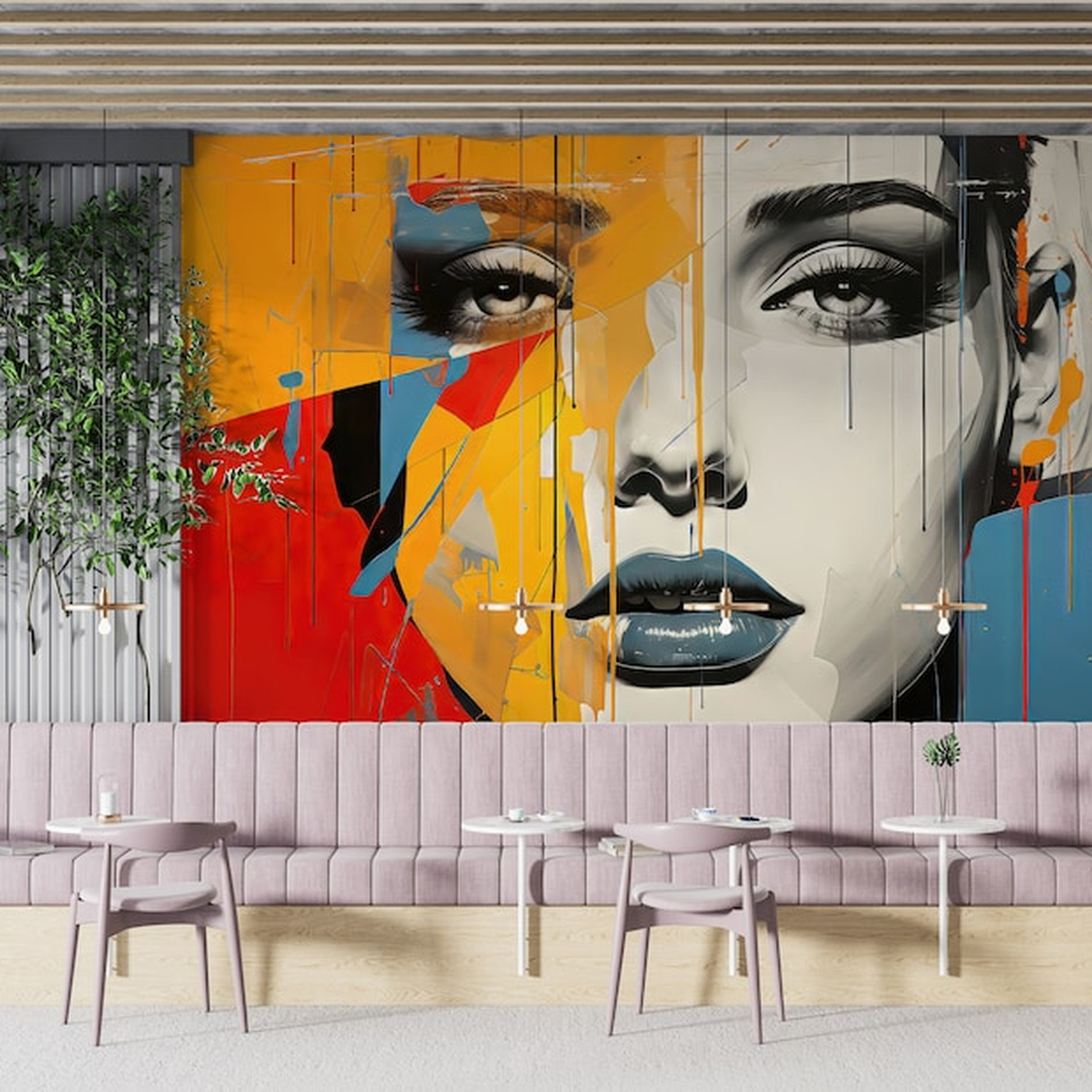 Red Barrel Studio® Modern Abstract Woman Face Wall Mural Wallpaper ...