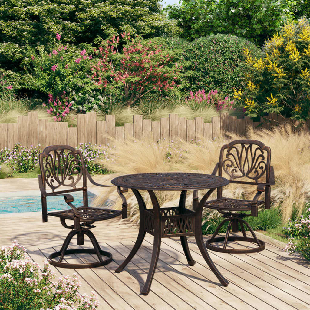Canora Grey Bistro Set Patio Table and Chair Bistro Table Outdoor Cast ...