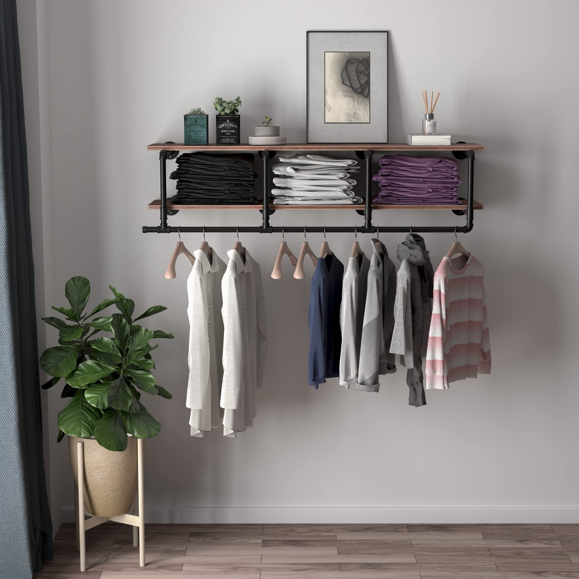 Wendes Kem Metal Wall Mounted Clothes Rack "& Reviews" | Wayfair