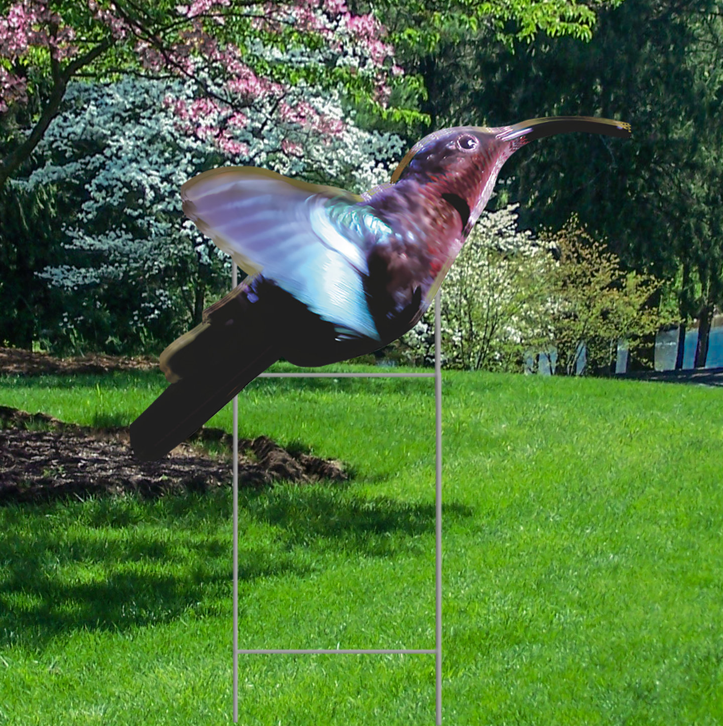 Arlmont & Co. Hummingbird Waterproof Coroplast Plastic Yard Sign Lawn ...