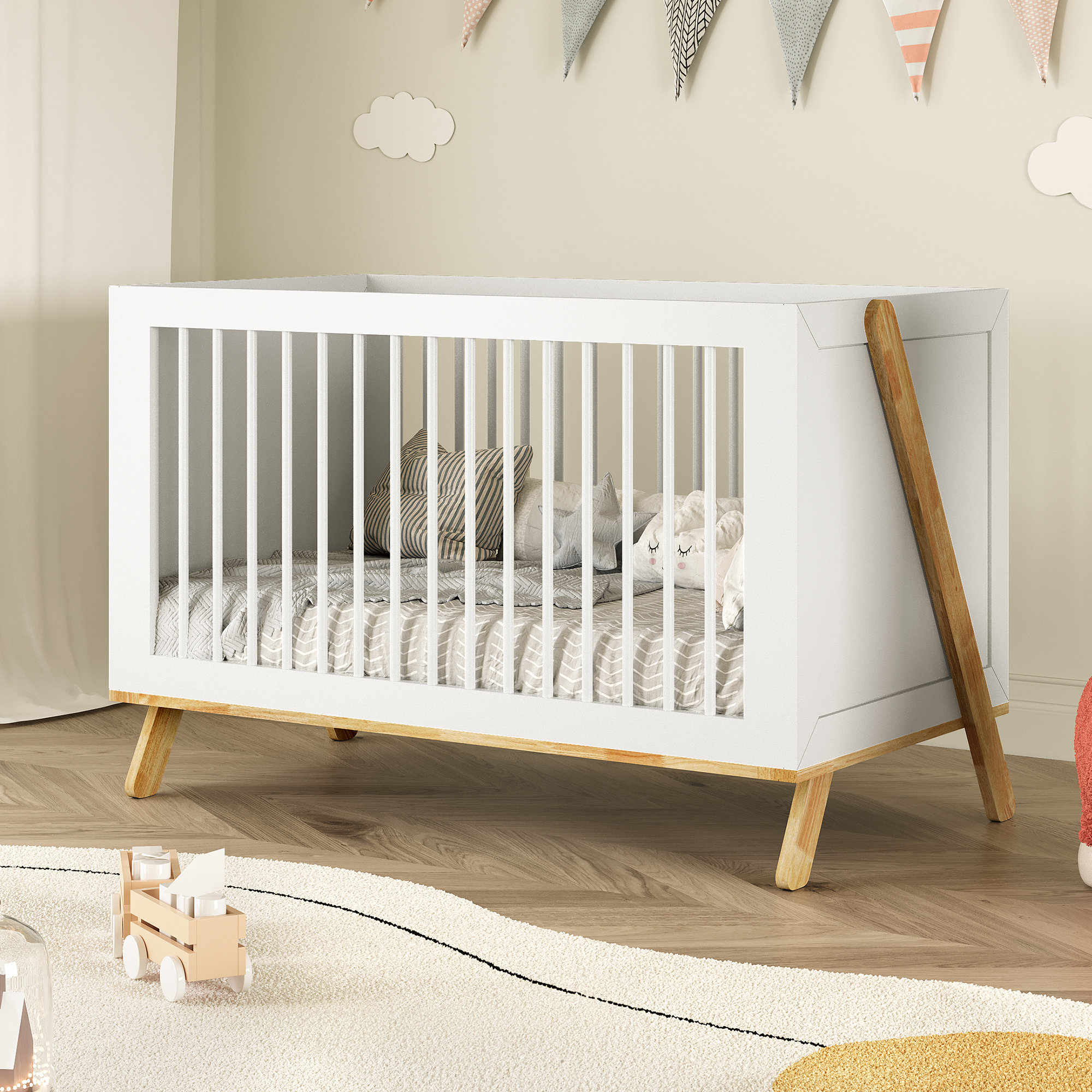 Blue Elephant Multifunctional 5-in-1 Convertible Baby Crib | Wayfair.co.uk