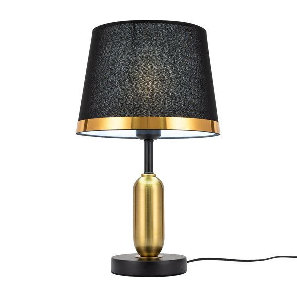 Mercer41 Seben Table Lamp Cylindrical Black with Light Source | Wayfair