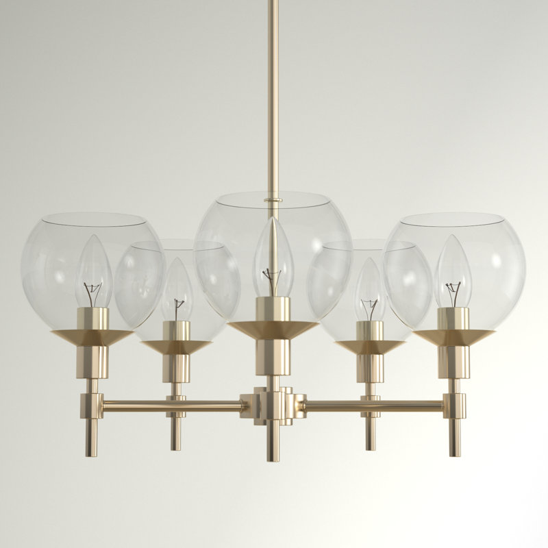 Three Posts™ Hunter Lomawai With Clear Glass 5 Light Chandelier Ceiling ...