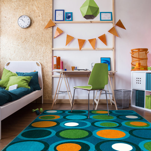 Joy Carpets Circle Back Geometric Tufted Area Rug | Wayfair