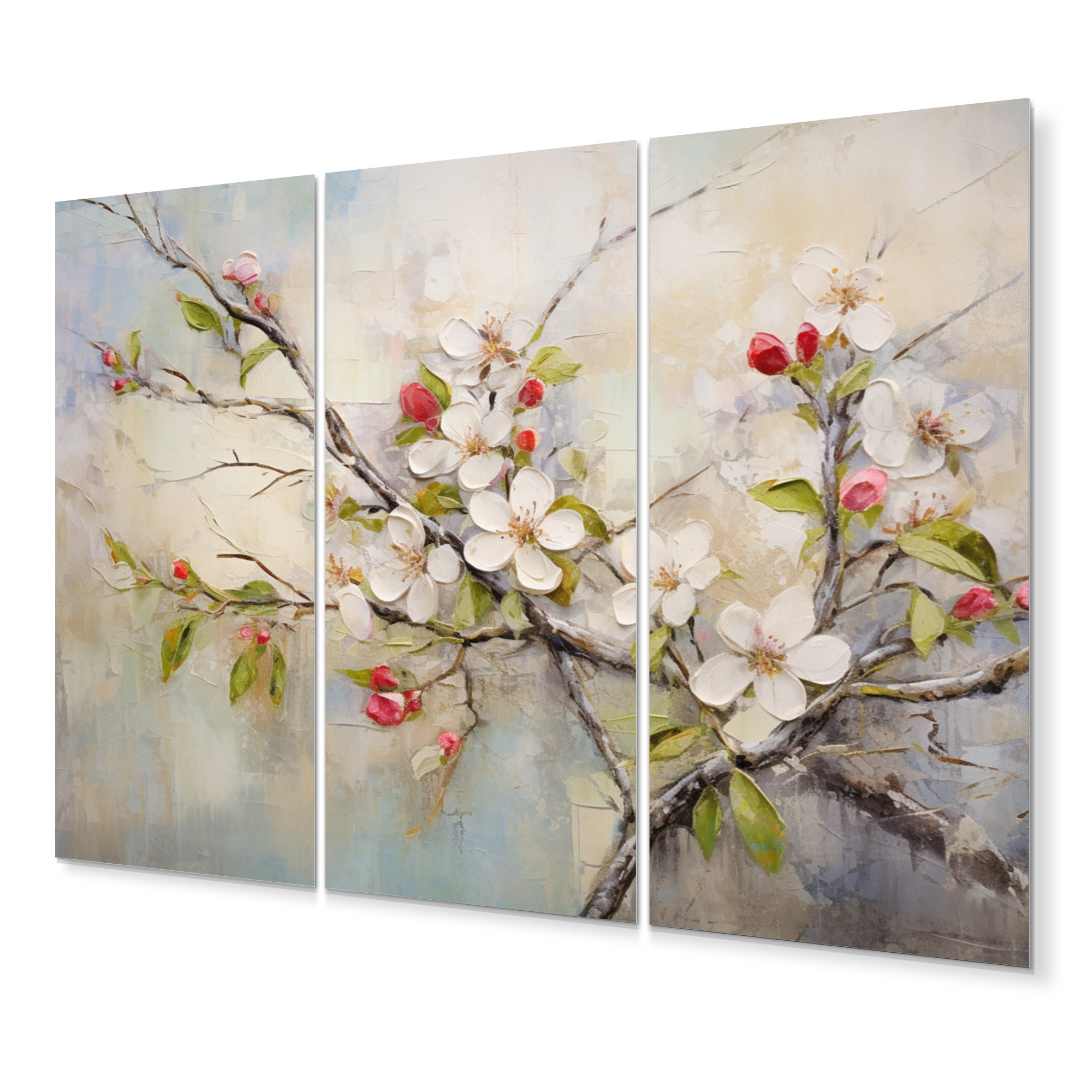 Design Art Apple Blossom Harmony X - Apple Blossom Metal Art Print Set ...
