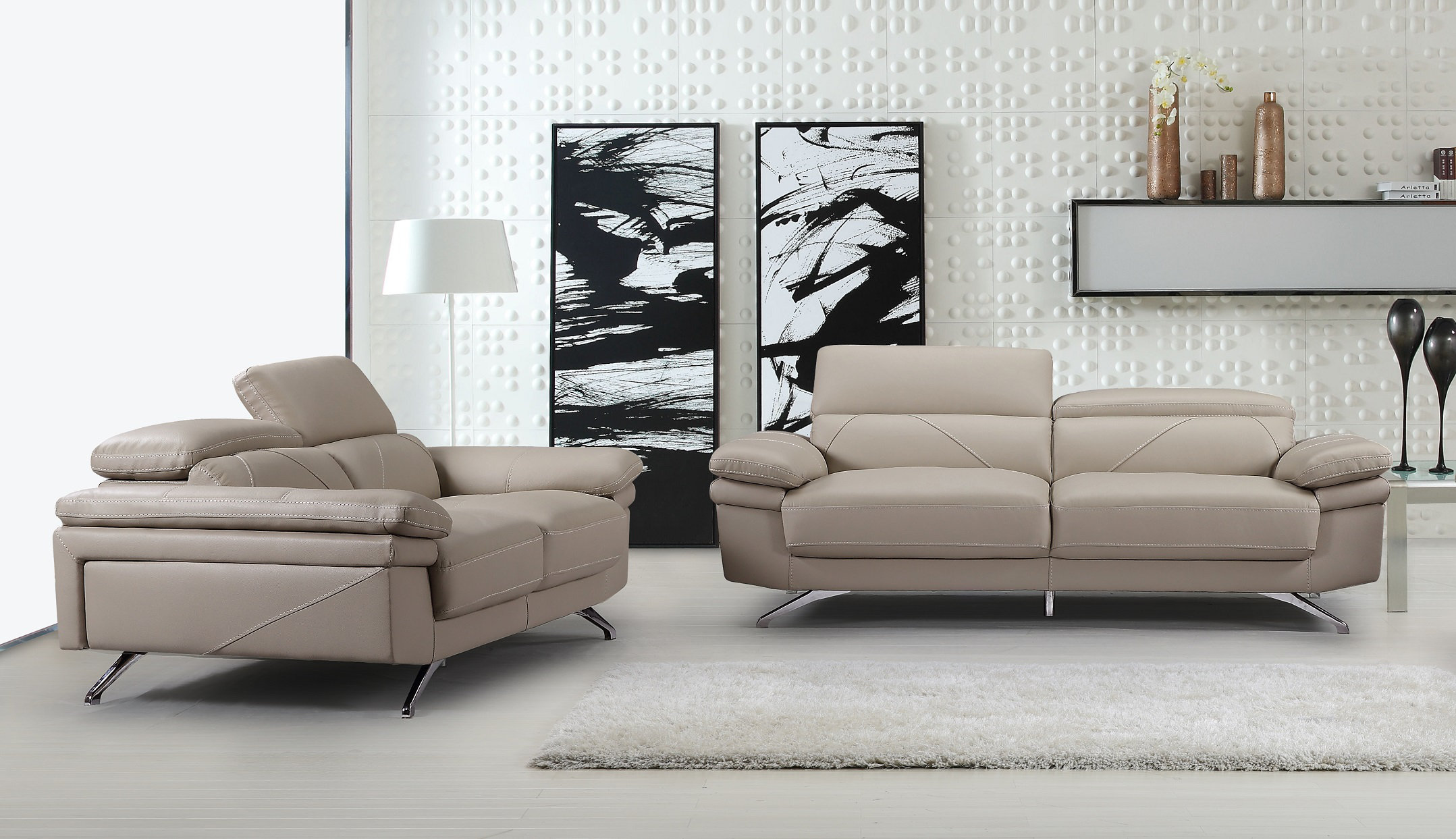 Orren Ellis Tammie 2 Piece Leather Match Foam Living Room Set | Wayfair