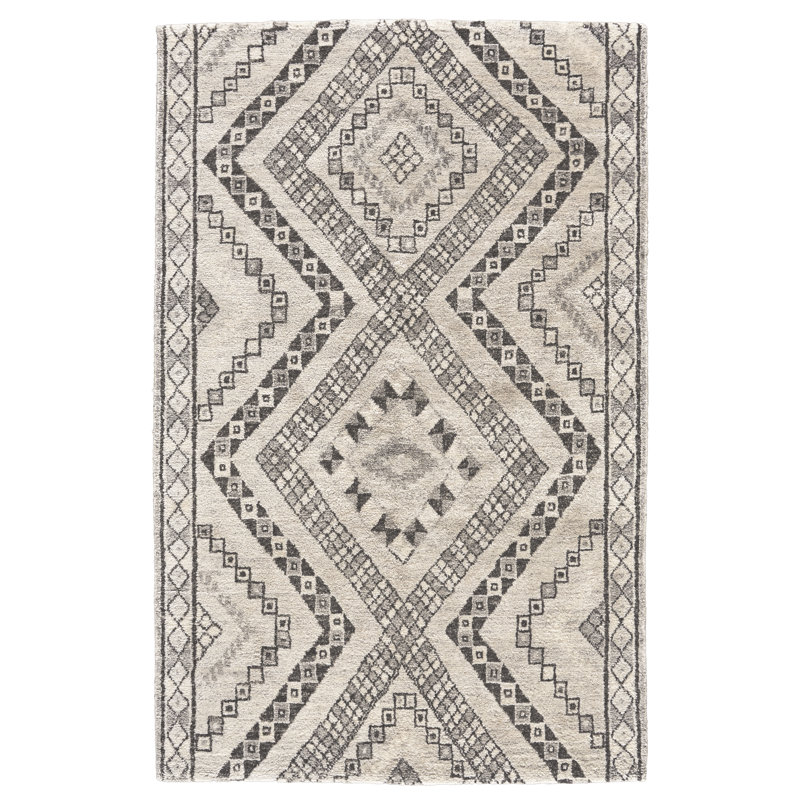 Union Rustic Pham Hand-Knotted Wool Gray/Ivory Area Rug | Wayfair