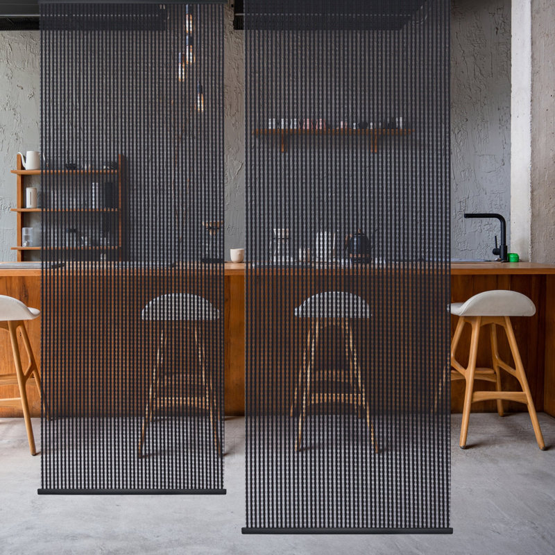 Symple Stuff Adessa Hanging Room Divider Panel, Sheer Semi Privacy ...