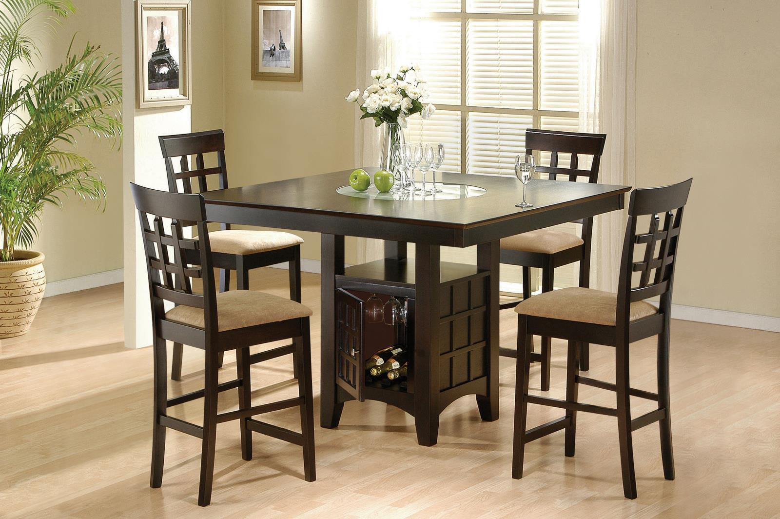 Corrigan Studio Gabriel Cappuccino 5-Piece Square Counter Height Dining ...