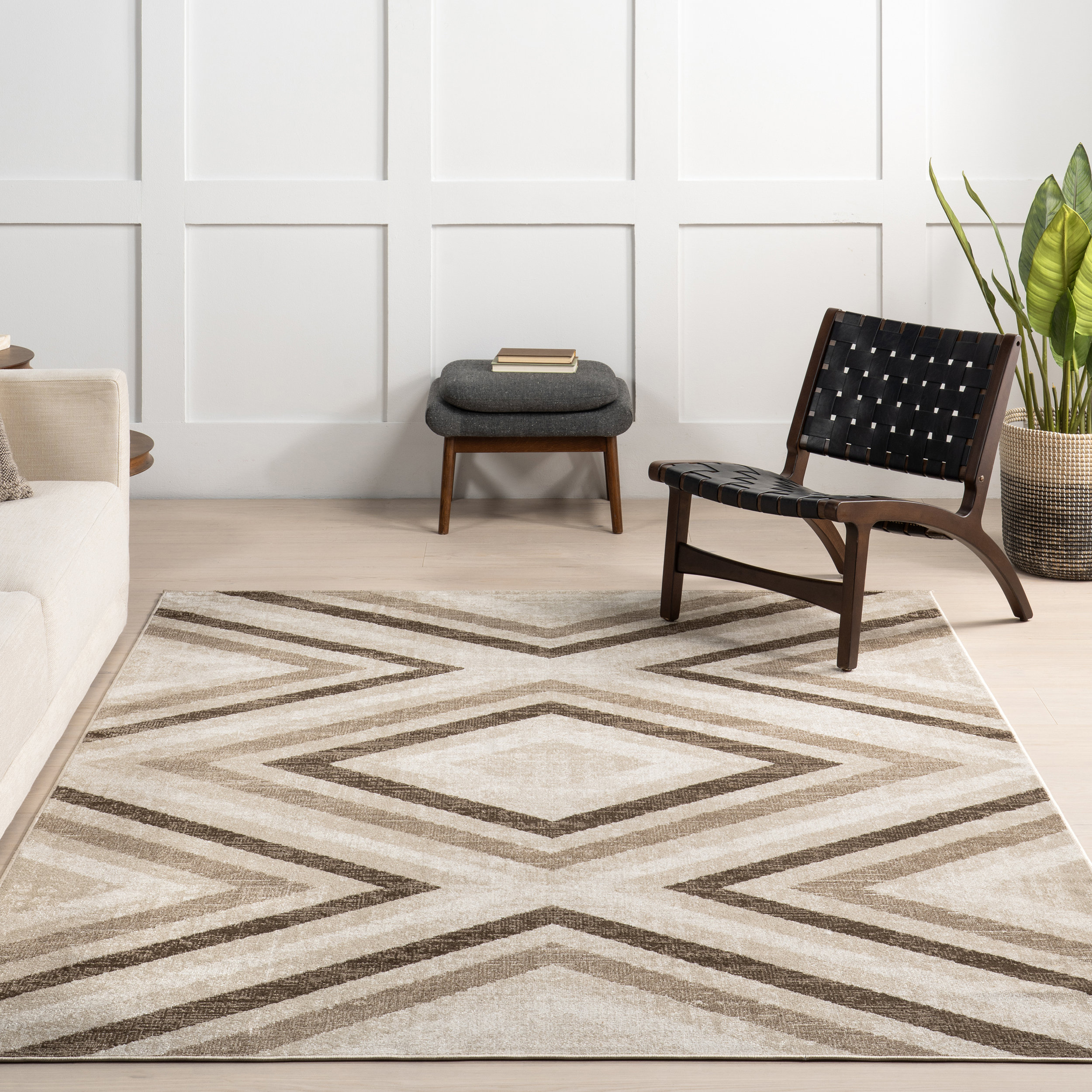 Ebern Designs Akari SpinClean Transitional Diamond Machine Washable ...