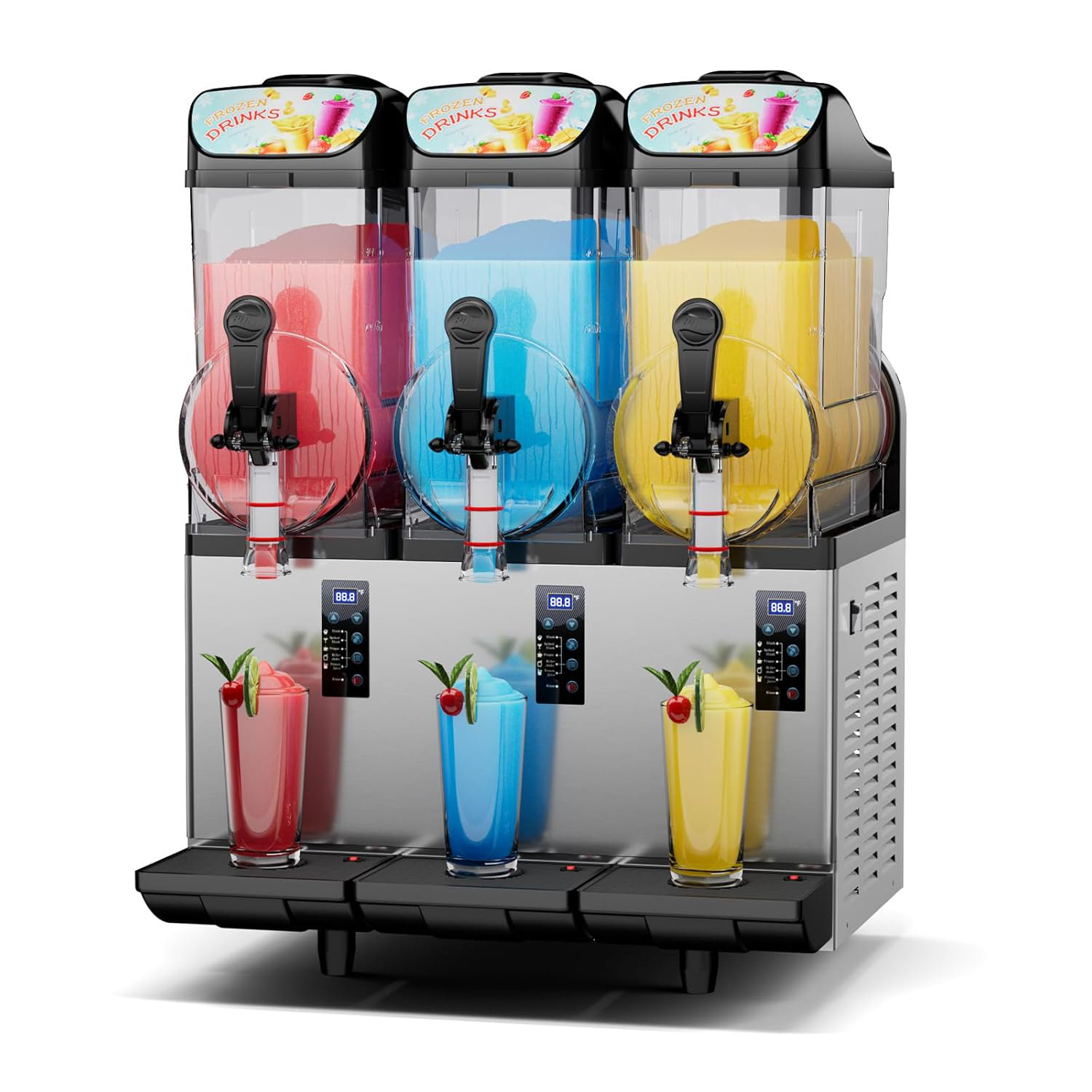 Domccy® Slushie Machine Commercial 1600 Oz,5 Preset Modes Self-cleaning ...
