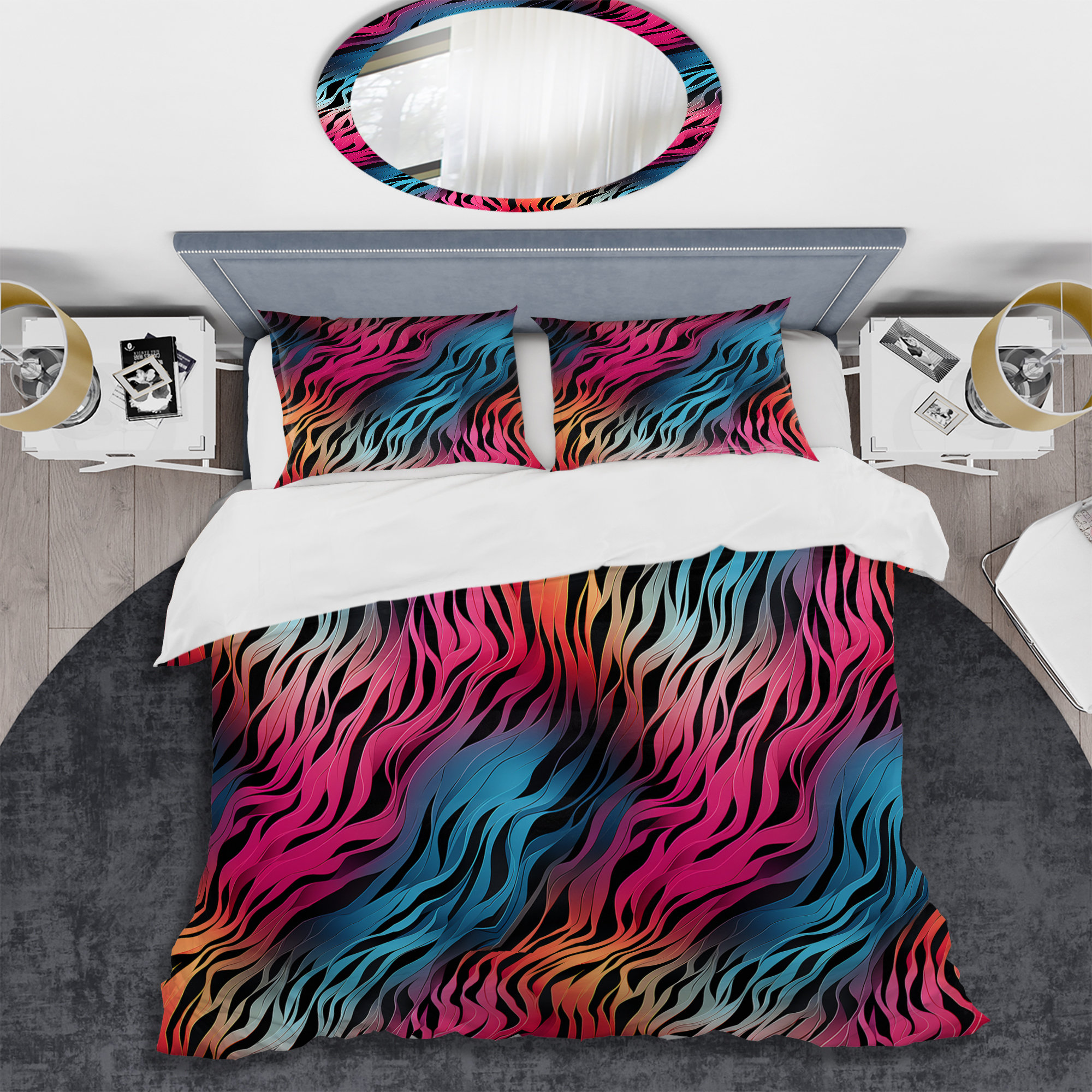 Design Art Ensemble de housse de couette multicolore Futuristic Fusion ...