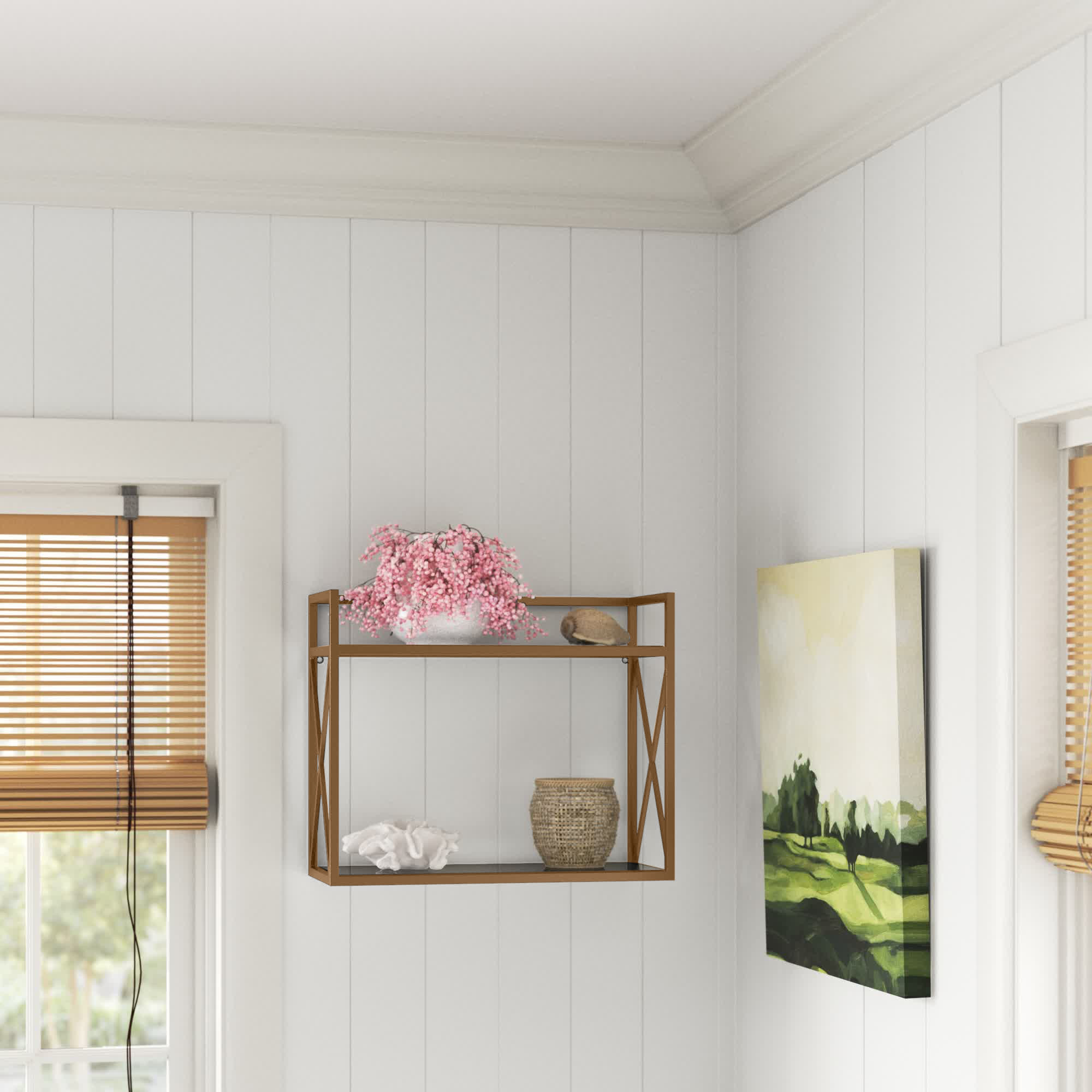 Sand & Stable™ Nik 2 Piece Metal Accent Shelf & Reviews | Wayfair