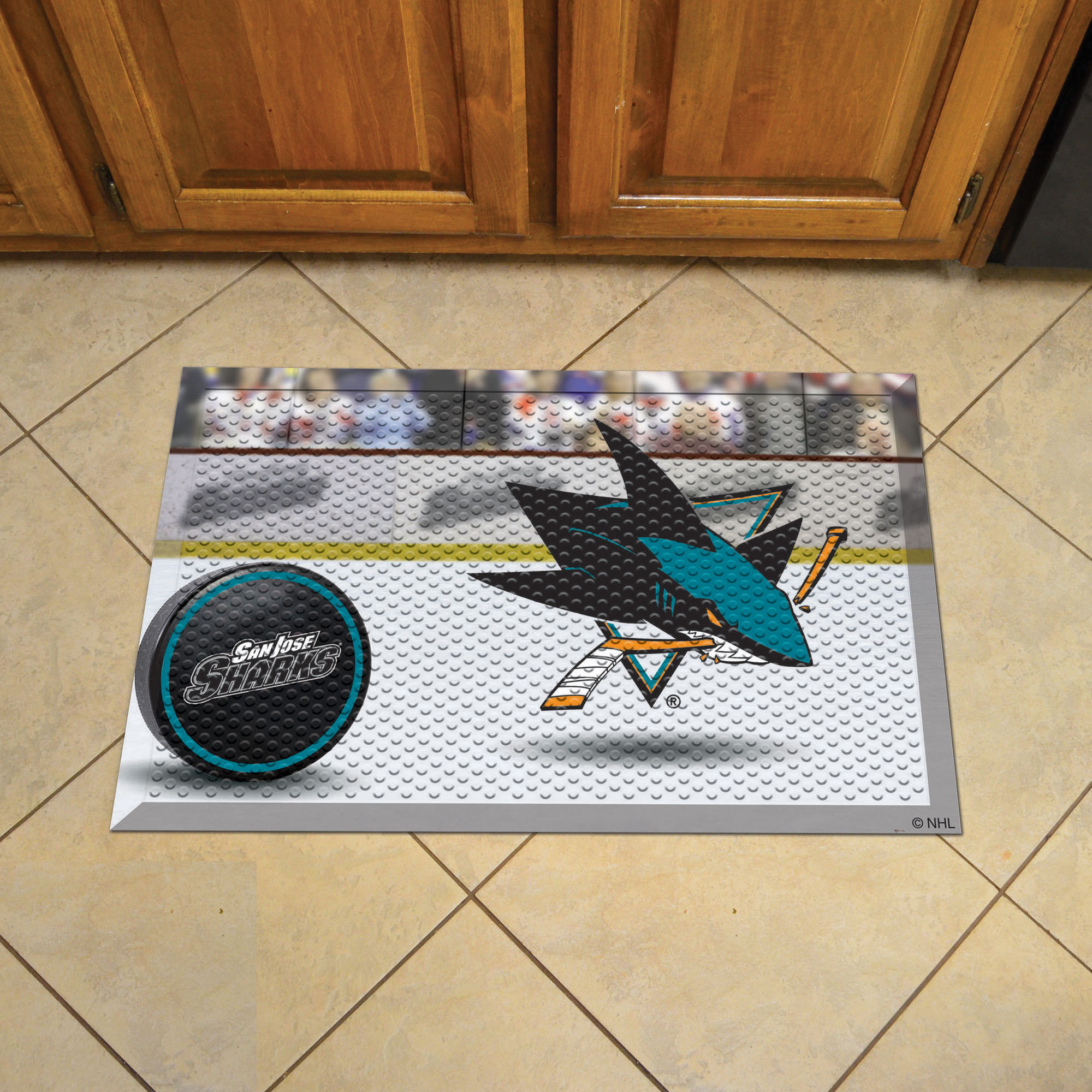FANMATS Scraper NHL San Jose Sharks 30 in. x 19 in. Non-Slip Outdoor ...
