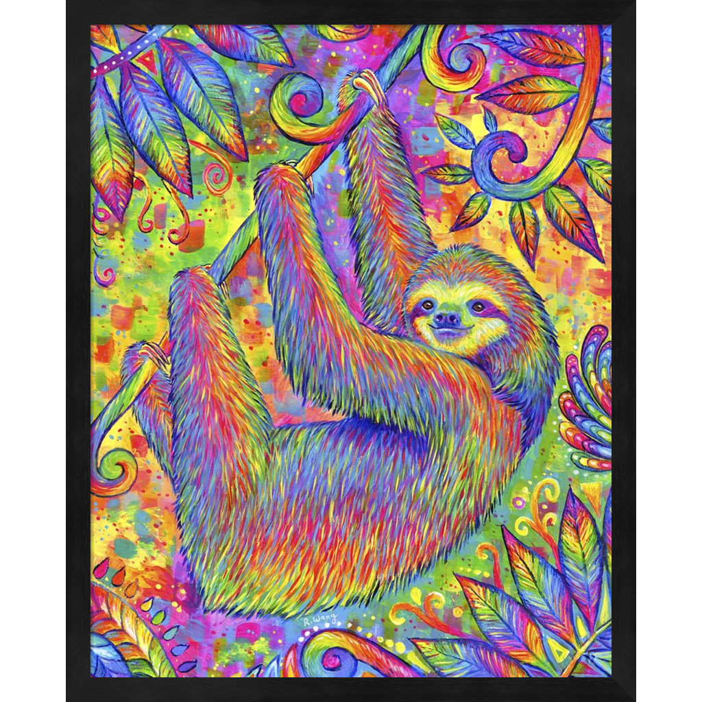 Bungalow Rose Hanging Around Psychedelic Sloth by Rebecca Wang Art ...