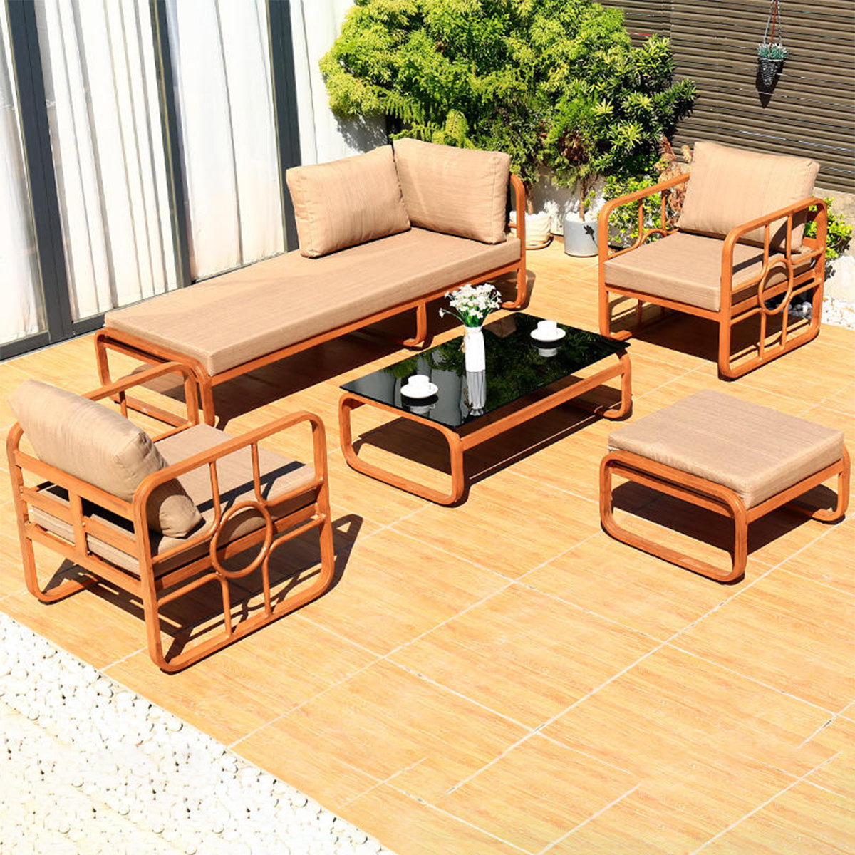 Elegant Home Furnishings.s Outdoor sofa new Chinese imitation wood ...