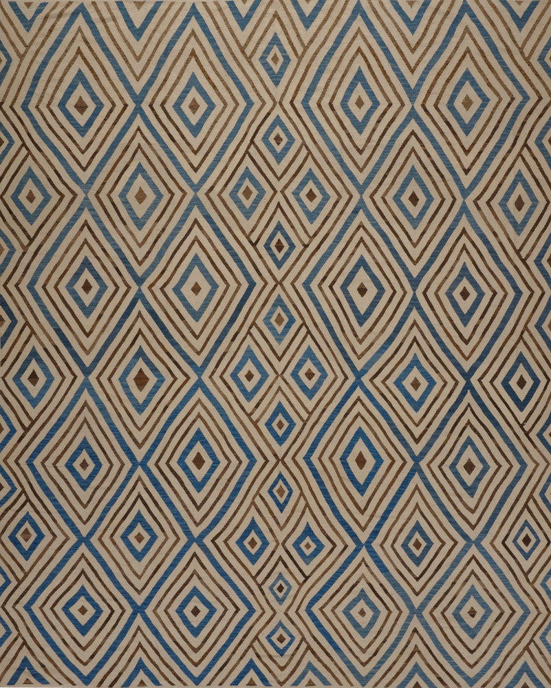 Matt Camron Rugs and Tapestries Handwoven Flatweave Brown/Blue Area Rug ...