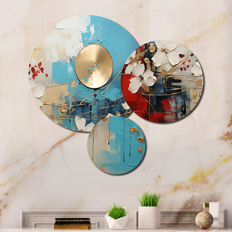 Ivy Bronx Collage Impressions II - Abstract Collages Metal Wall Art Set ...