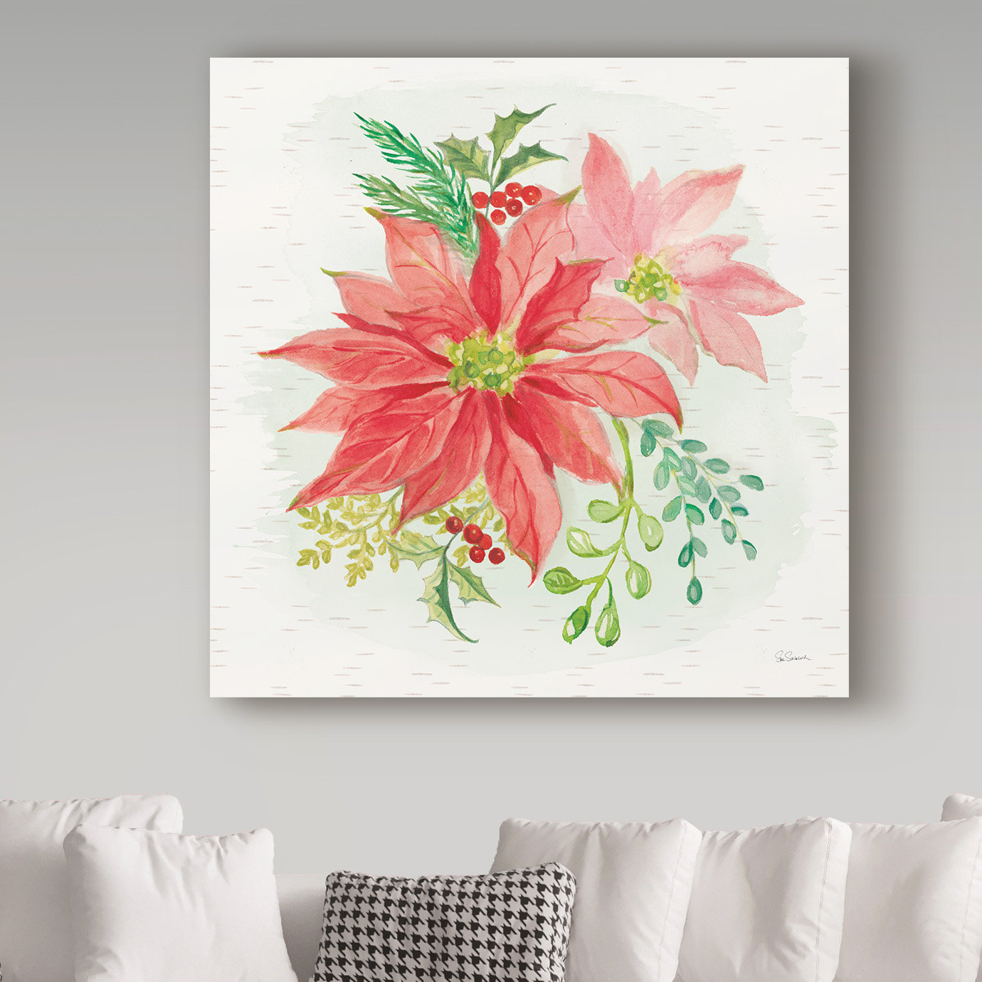 The Holiday Aisle® 'Winter Blooms II Floral' Acrylic Painting Print on ...