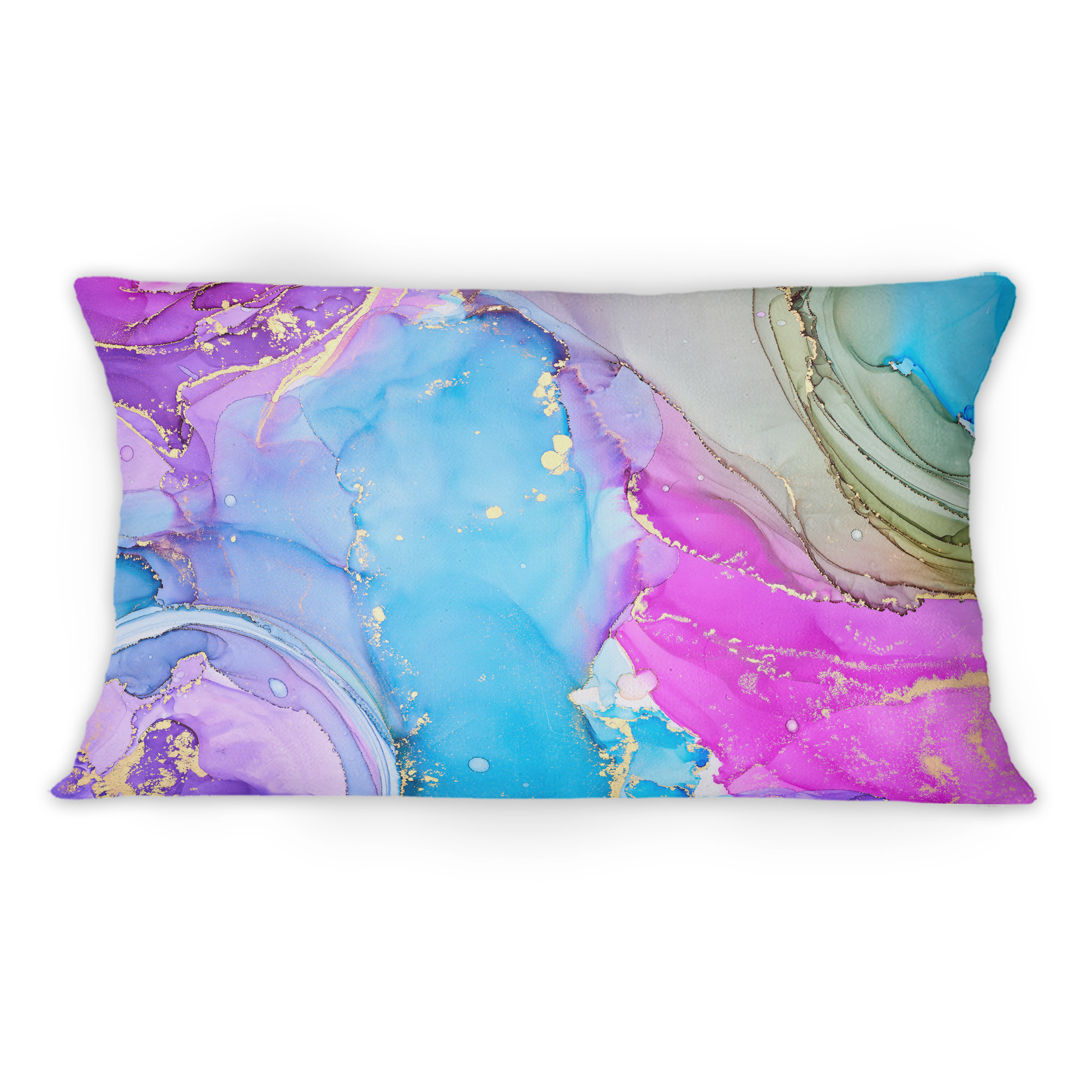 Design Art Turquoise And Pink Luxury Abstract Fluid Art - Modern ...