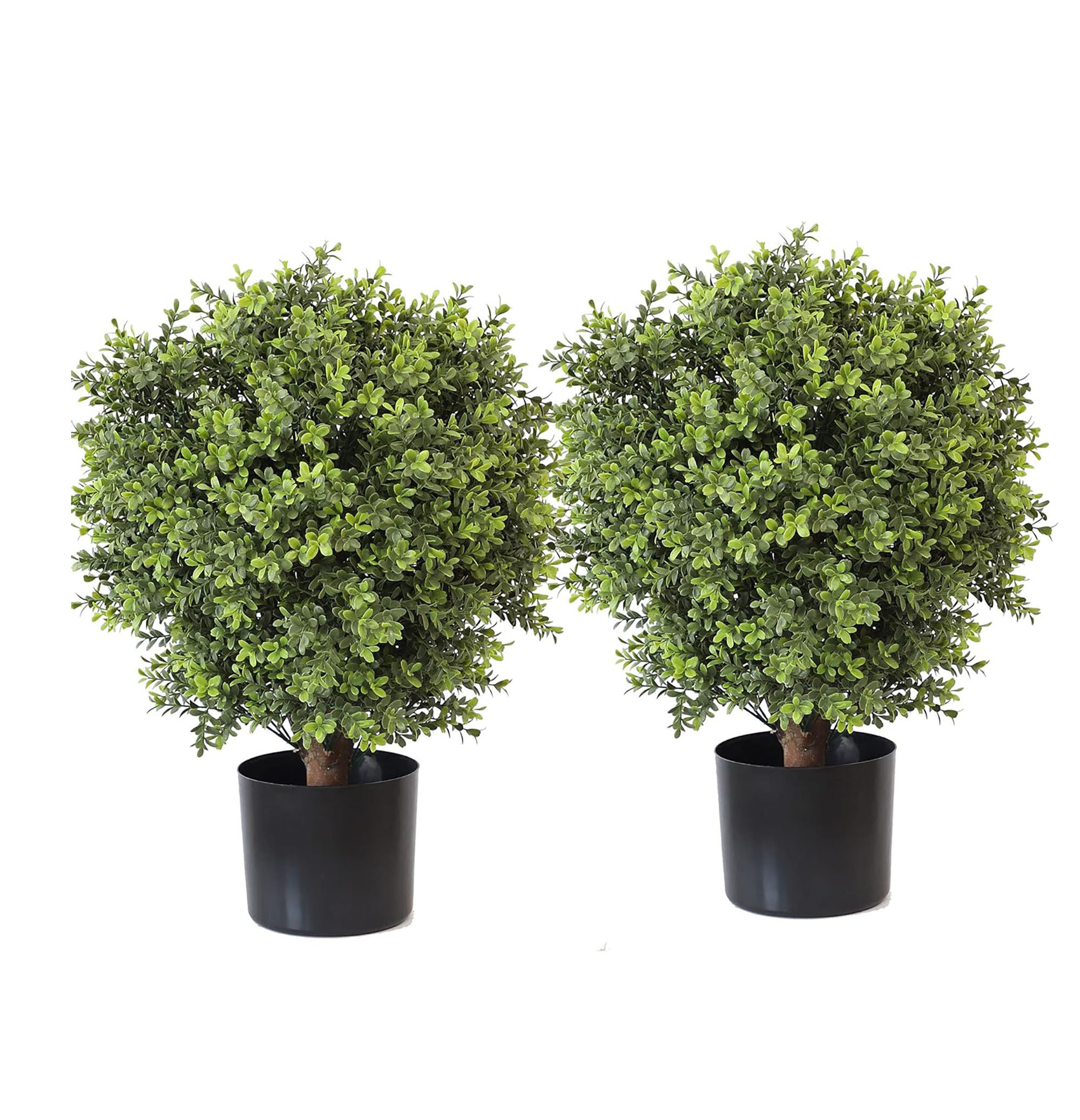 Primrue 2 Pack Artificial Plants Outdoor, Ball Shaped Boxwood Topiary ...