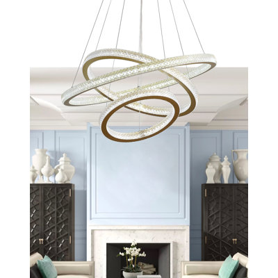 Mercer41 3 - Circle Light Unique Tiered LED Chandelier Pendant Light ...