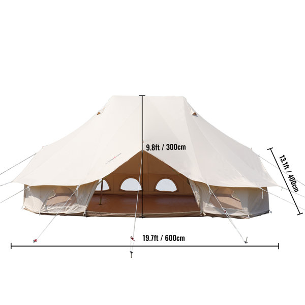 VEVOR Bell Tent, 19.7 ft. in Dia. Breathable Canvas Yurt Tent & Reviews ...