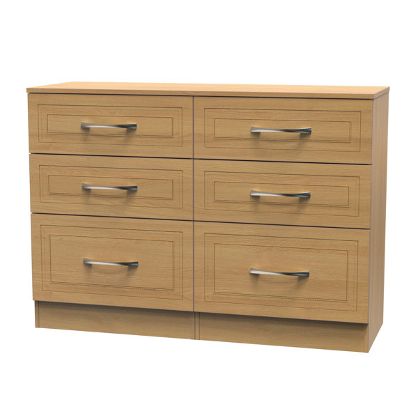 Latitude Run Biranna 6 Drawer Wide Chest in Modern Oak | Wayfair.co.uk