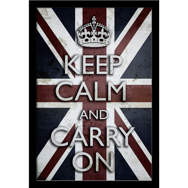 Trinx Keep Calm And Carry On WW2 Propaganda Poster Union Jack Flag ...