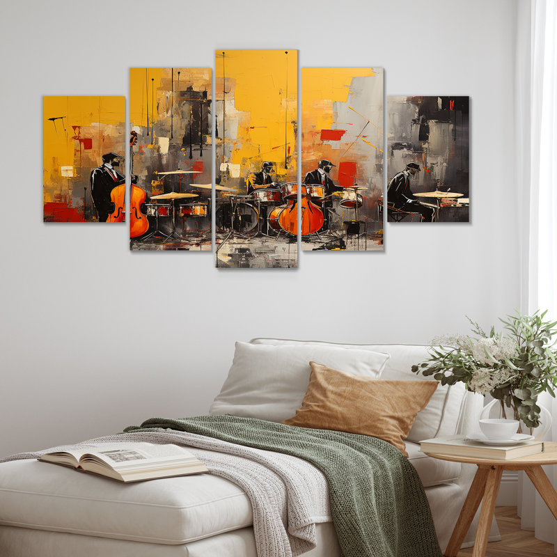Lark Manor™ Jazz Band Melody Groove - Music Jazz Multipanel Wall Art ...