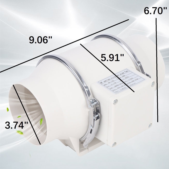 JOYDING Inline Duct Fan Ventilation Exhaust Blower Fans Ductless | Wayfair