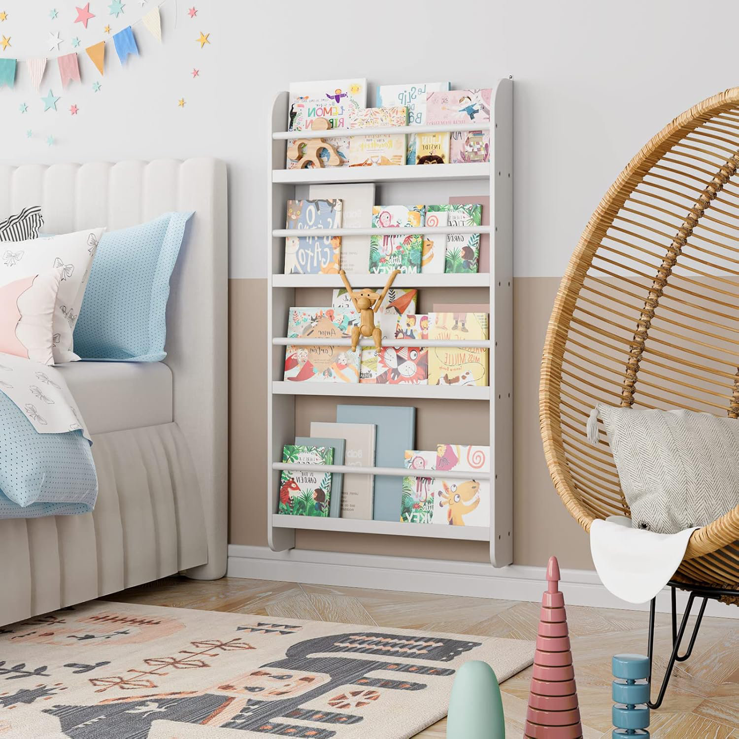 George Oliver Wall Mount 4-Tier Book Shelf - Wayfair Canada