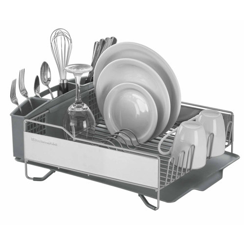 KitchenAid Full Size Dish Rack, Light Grey & Reviews | Wayfair