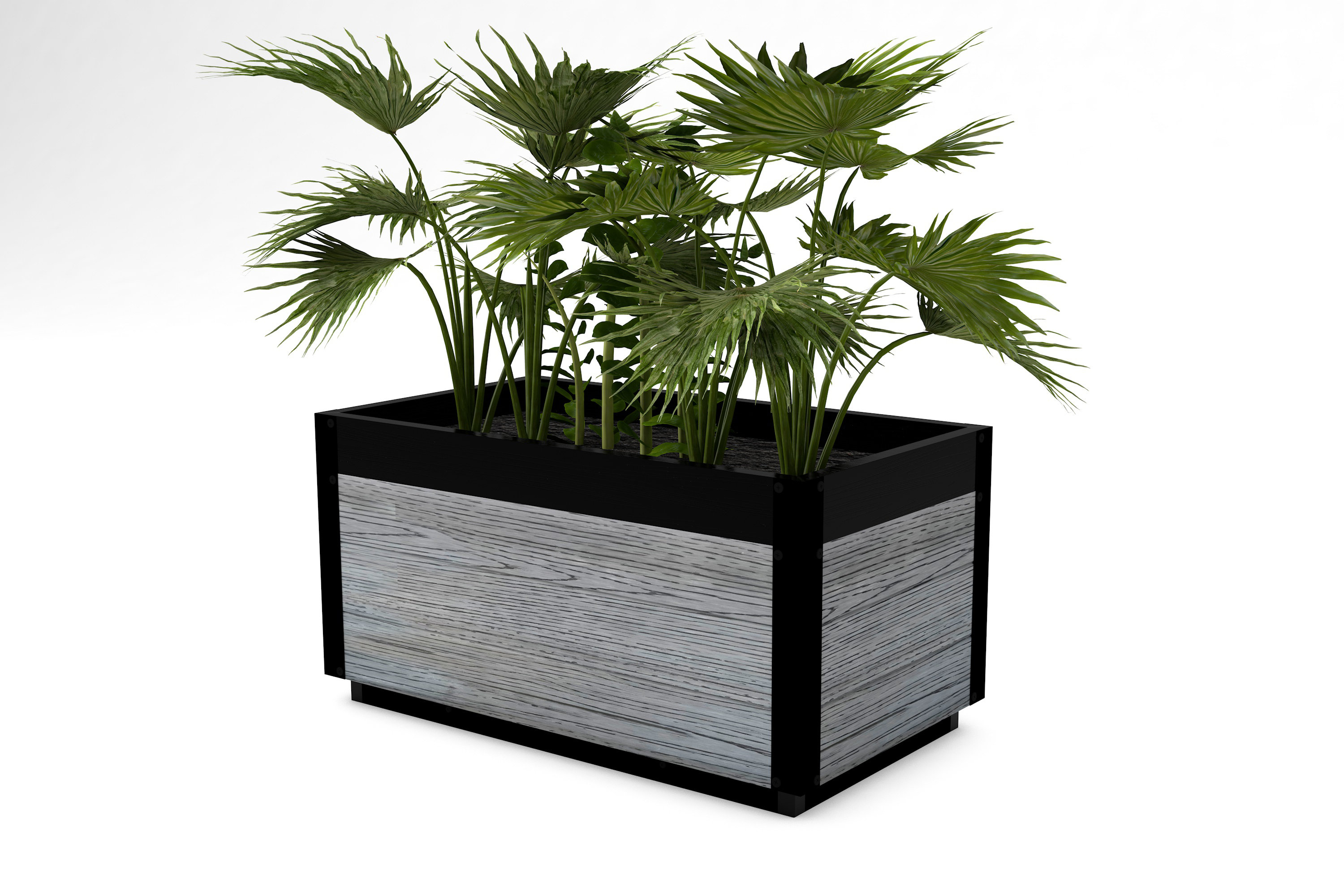 Vita Delta 45" L X 17" W X 15" H Modern Vinyl Planter, Brown | Wayfair