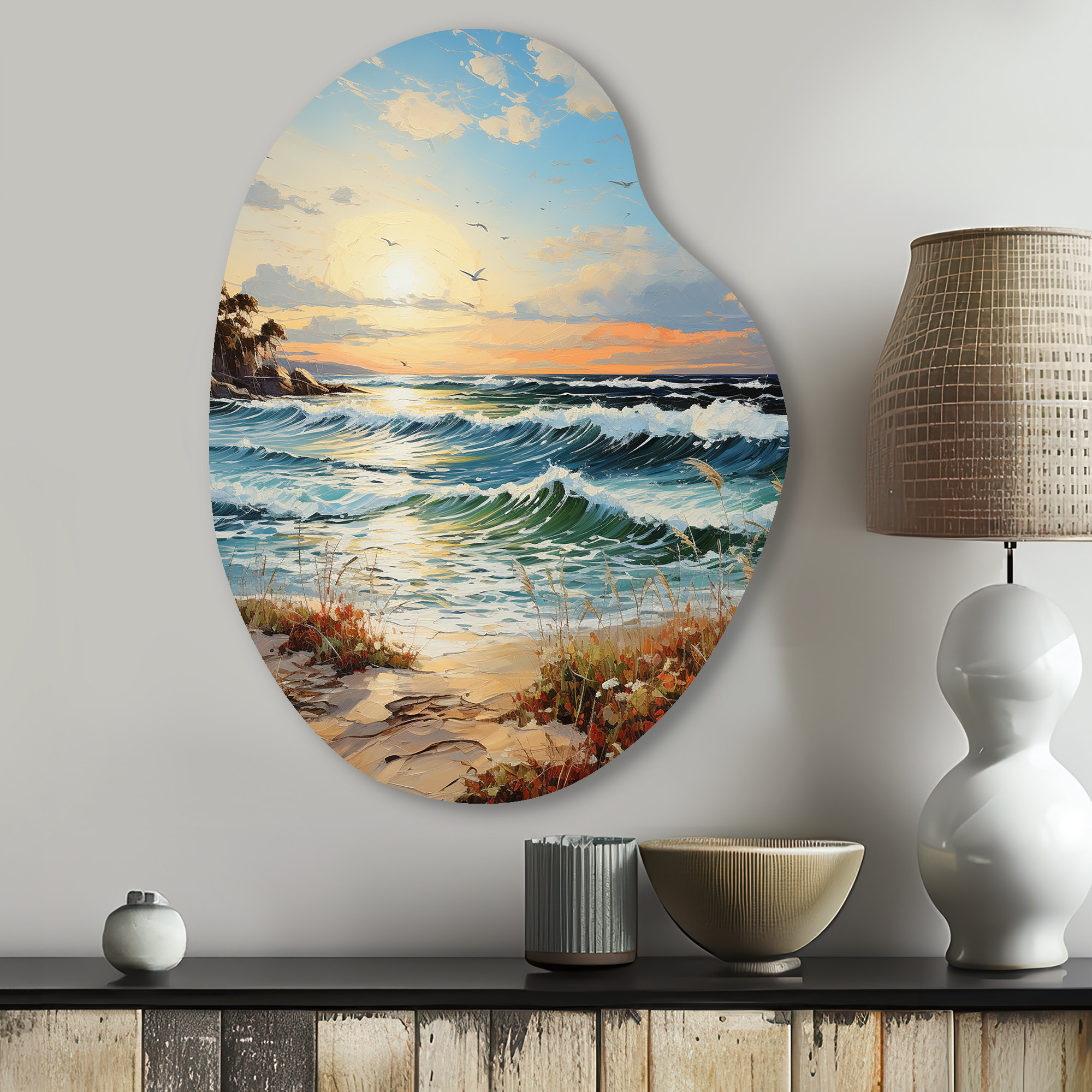 Design Art Beach Sand Euphoria III - Coastal Beach Sand Pear Shape ...