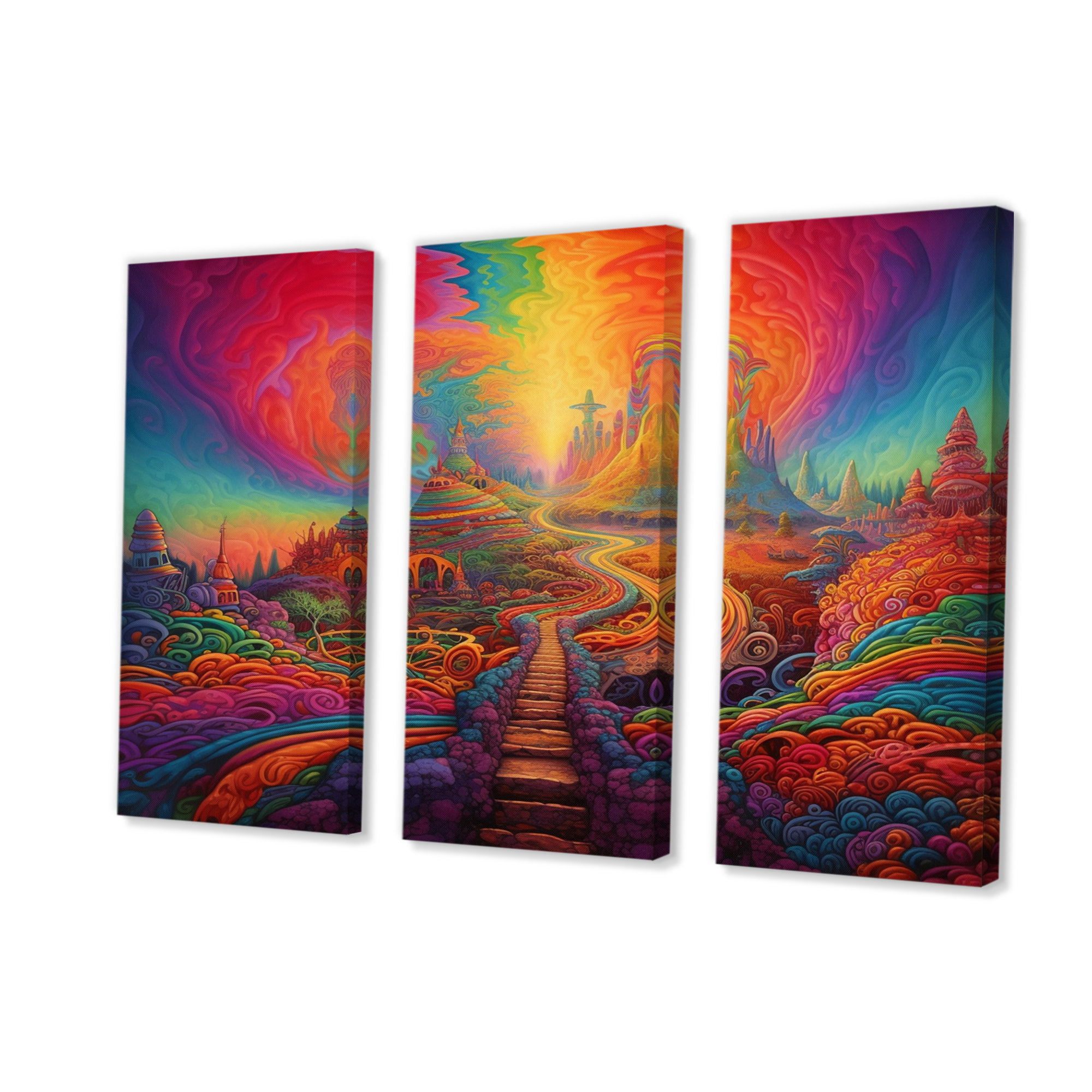 Red Barrel Studio® The Obstacle Is Path Dreamy Rainbow Mountains II On ...