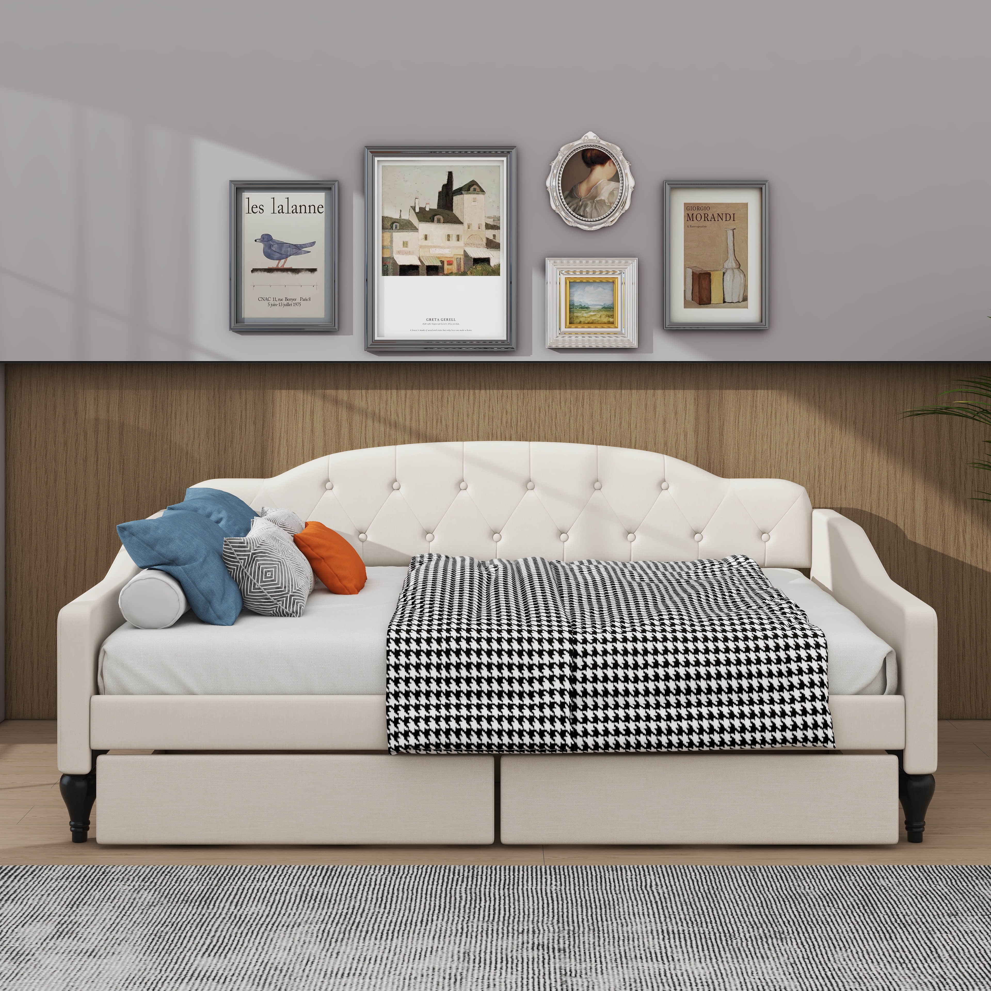 Alcott Hill® A Full-Size Upholstered Daybed With Tufted Design And A ...