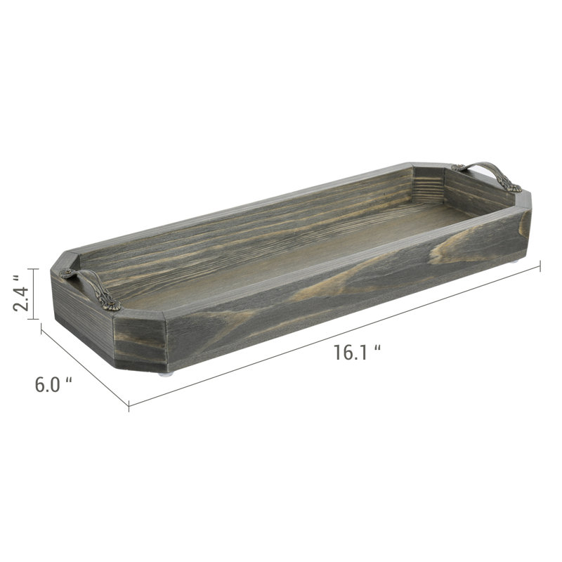 Lark Manor™ 2 Piece Gray Wood Toilet Tank Tray | Wayfair