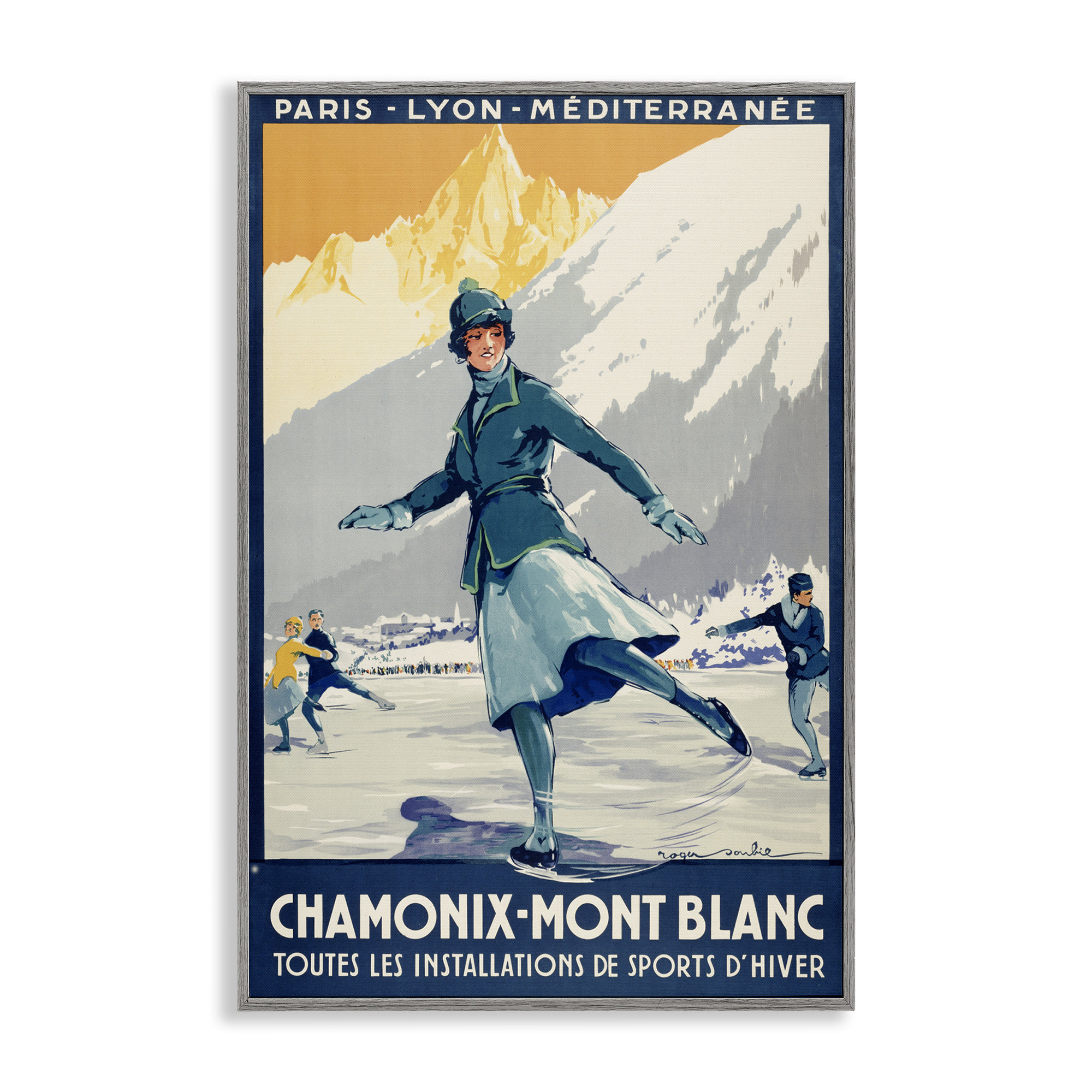 Winston Porter Vintage Ice Skating Advertisement Framed Giclee, design ...